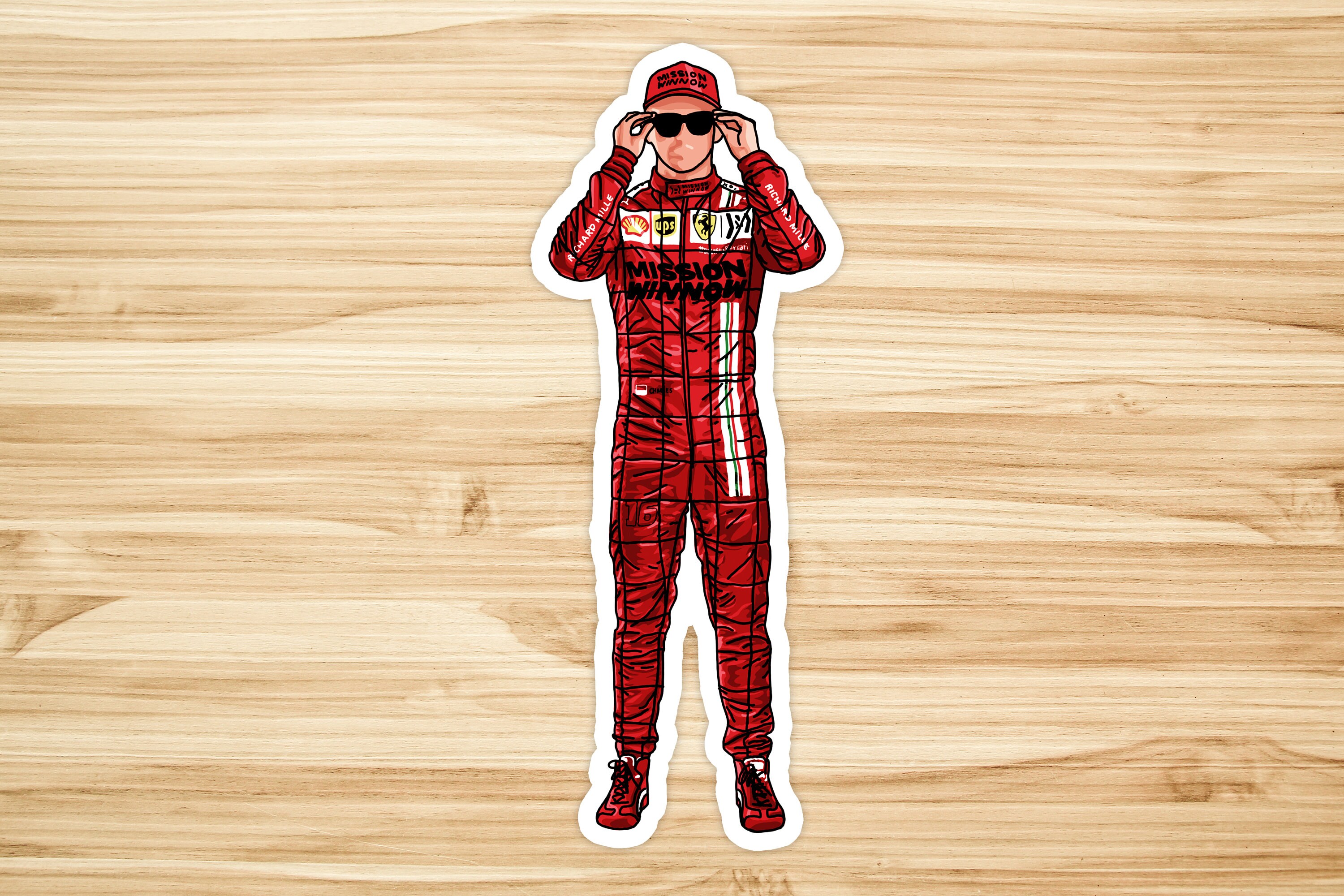 Waterproof Vinyl Sticker Race Car Driver Charles Leclerc - Etsy