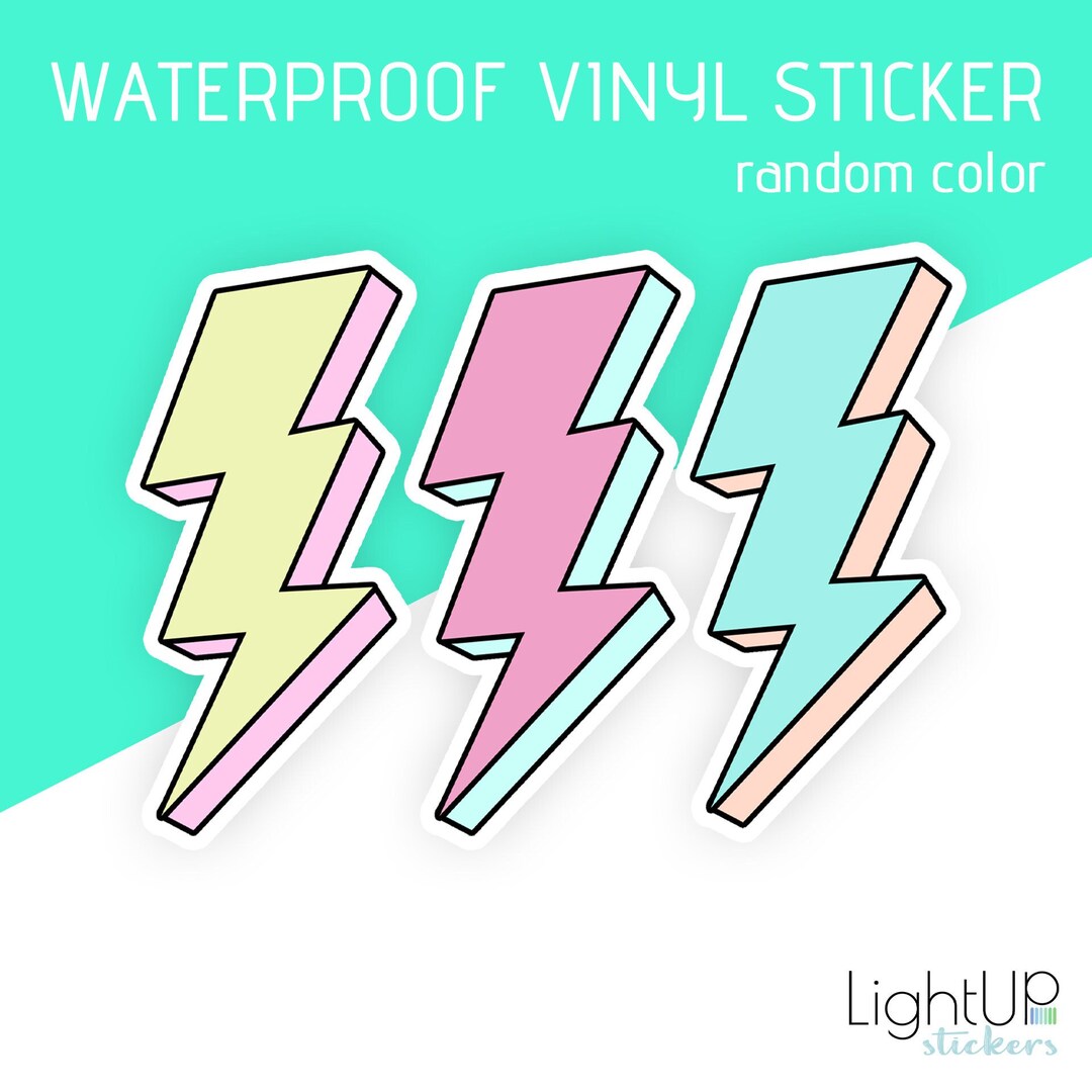 Waterproof Vinyl Sticker Lightning Bolt Waterproof Vinyl Sticker - Etsy