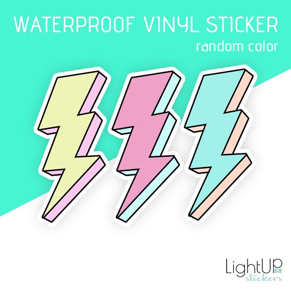 Waterproof Vinyl Sticker Lightning Bolt Waterproof Vinyl - Etsy