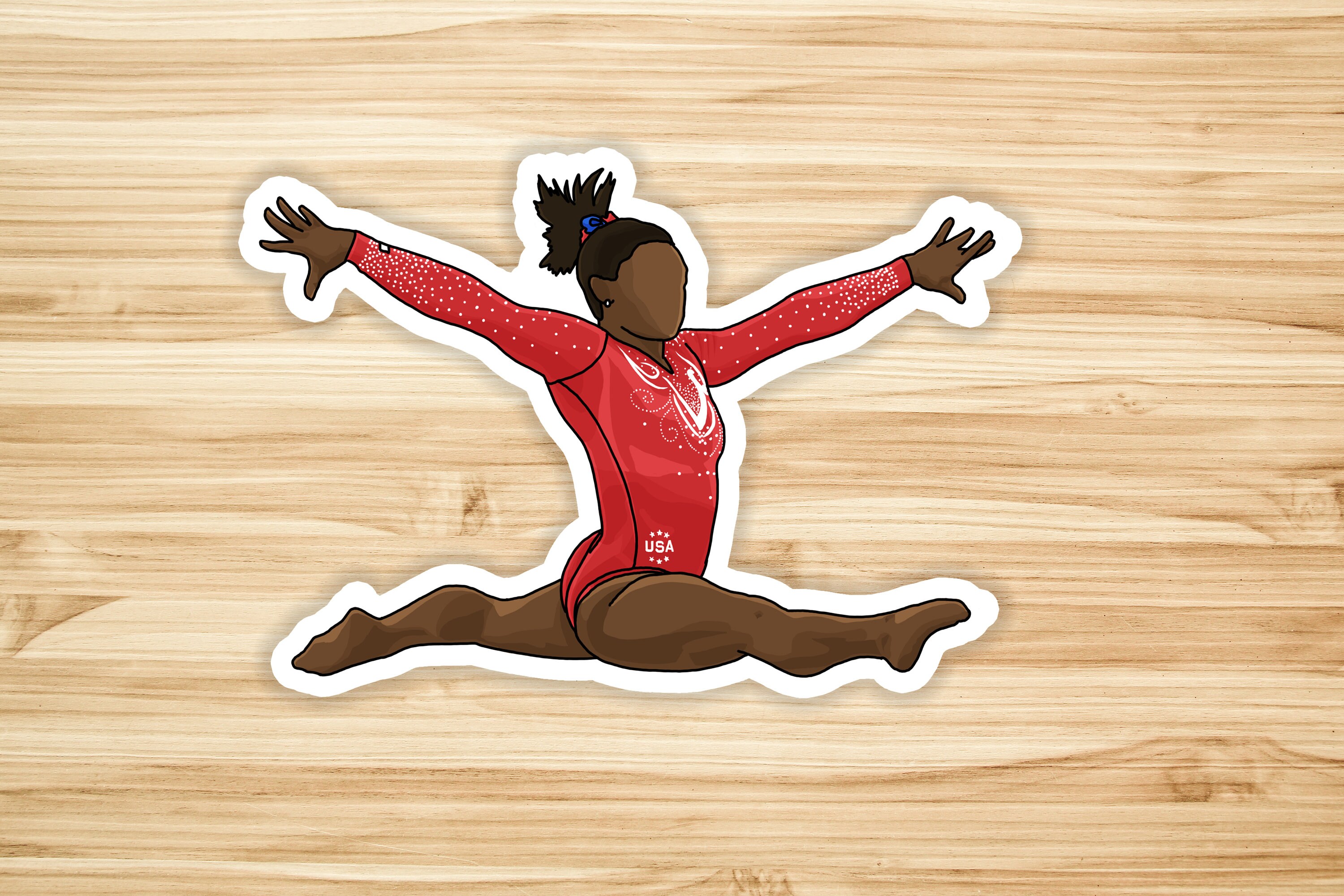 Waterproof Vinyl Sticker Fan Art of Olympic Team USA Simone Biles ...