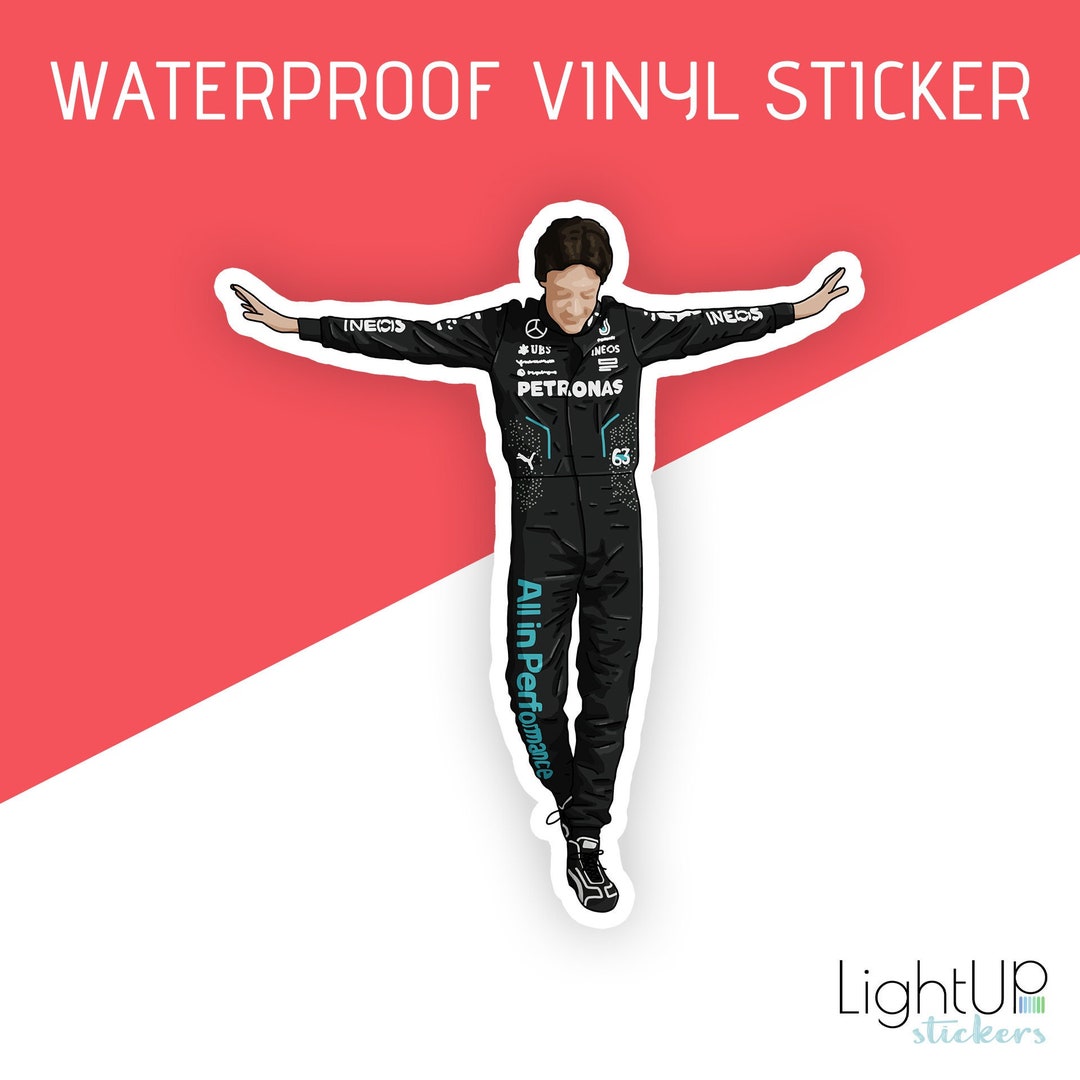 Waterproof Vinyl Sticker F1 Driver George Russell t Pose Mercedes ...