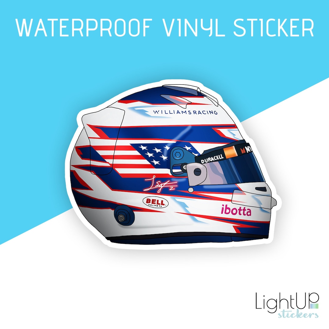 Waterproof Vinyl Sticker F1 Driver Logan Sergeant 2024 Season Helmet ...