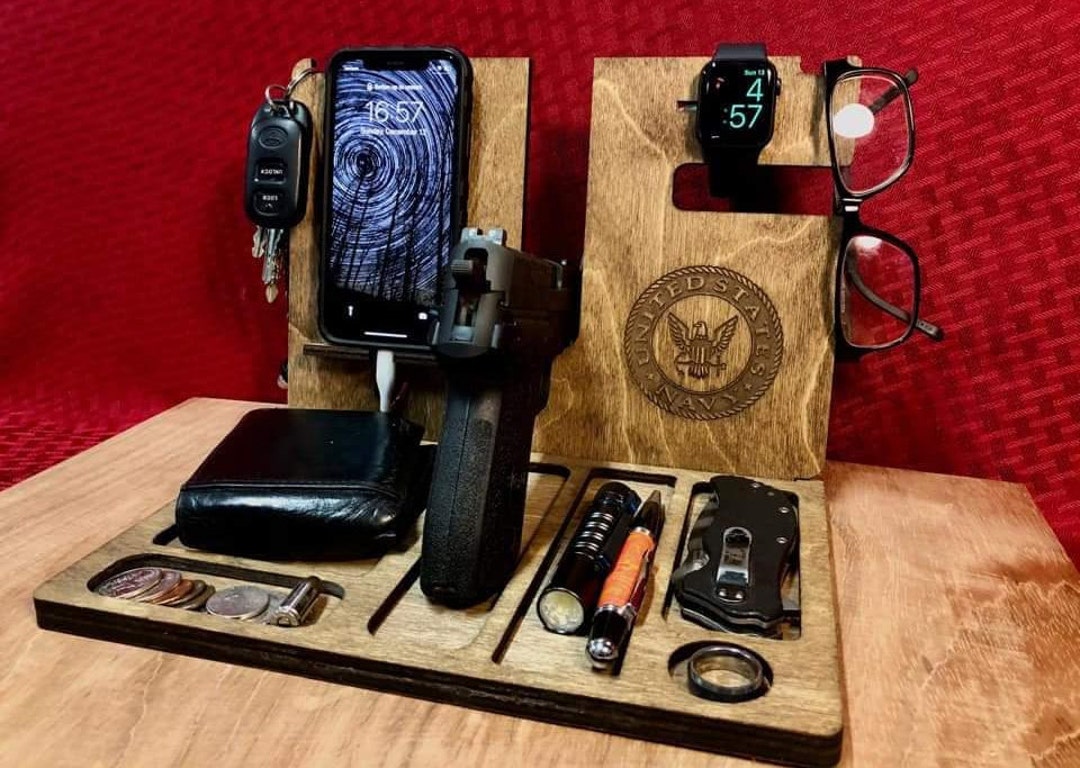 Gun and Phone Docking Station Organizer for Night Stand - Etsy
