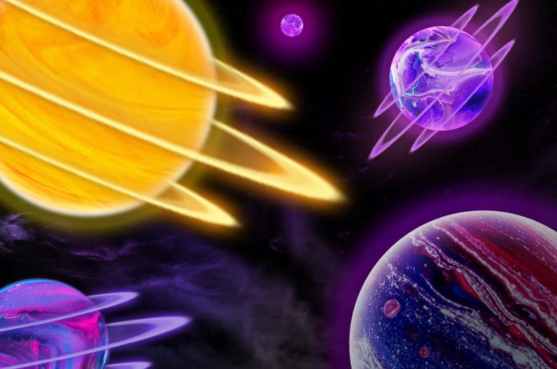 Intergalactic Cosmic Nebula Digital Art | Colorful Sci-fi Galaxy Scene ...