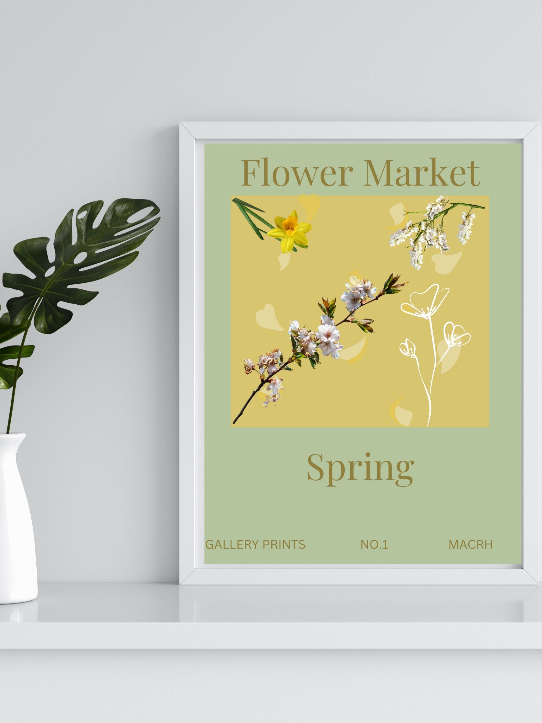 Flower Market Print, Set of 4, Floral Décor Posters, Seasonal Prints ...