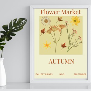 Flower Market Print, Set of 4, Floral Décor Posters, Seasonal Prints ...