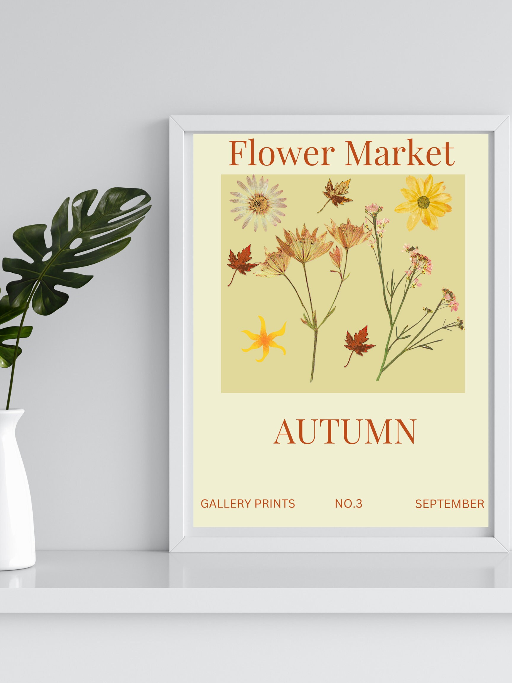 Flower Market Print, Set of 4, Floral Décor Posters, Seasonal Prints ...