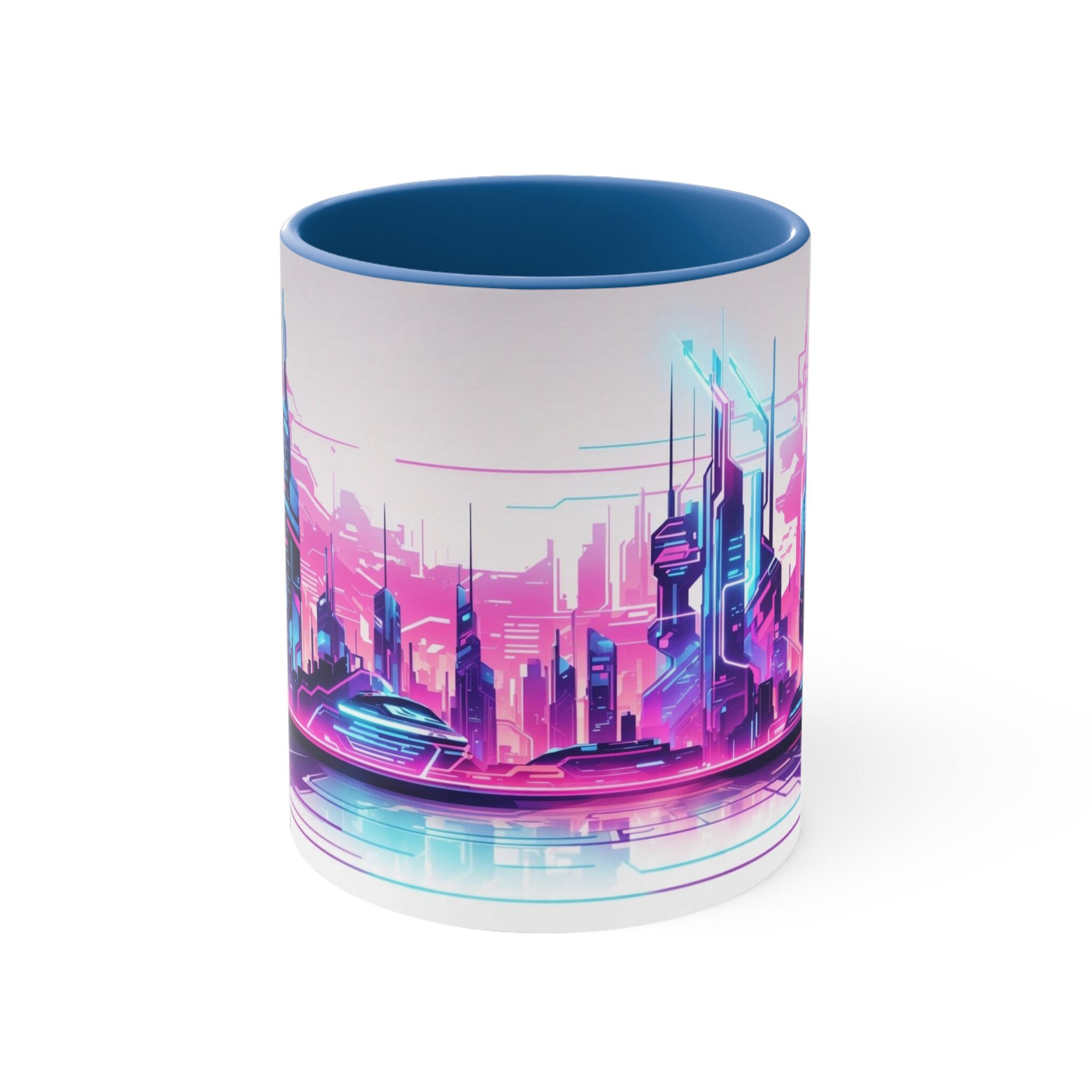 Futuristic Cityscape, Cyberpunk Style Accent Coffee Mug, 11oz - Etsy