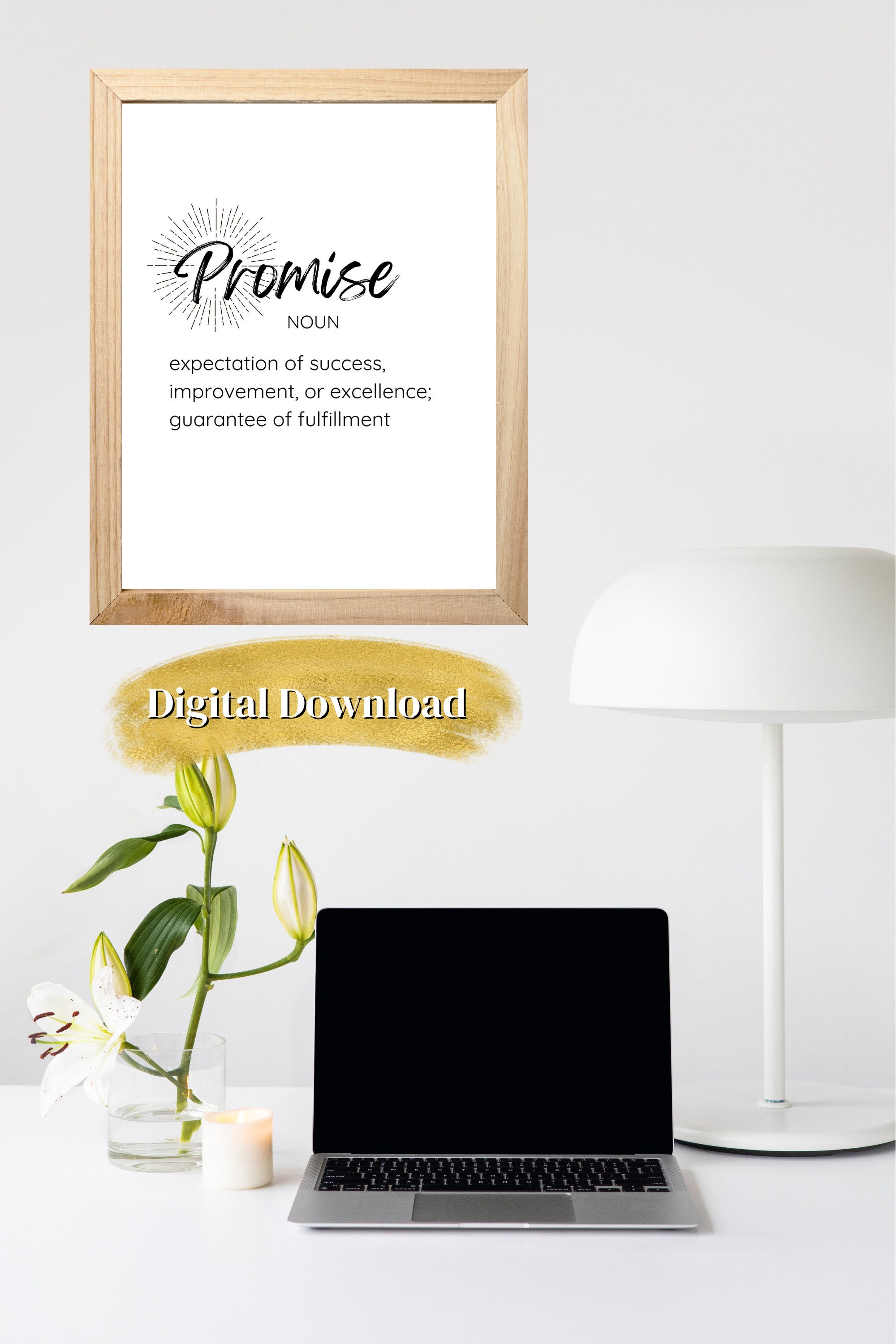 Promise Definition Printable Wall Art Positive Quote Art Abundance ...