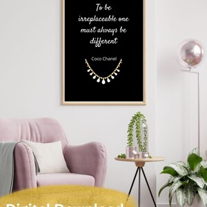 Coco Chanel Fashion Quote | Coco Chanel Wall Art | Dorm Decor for ...