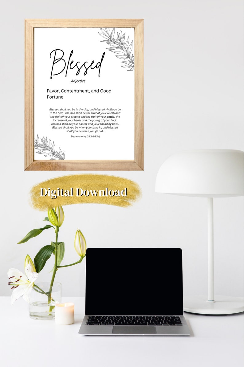 Blessed Definition Printable Wall Art Faith Based - Etsy