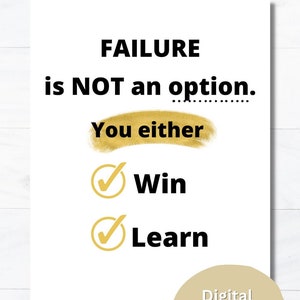 No Failure Printable Wall Art Inspiring Quotes Mindfulness Print ...
