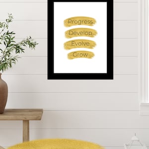 Progress Over Perfection Growth Mindset Print Work From Home Office ...