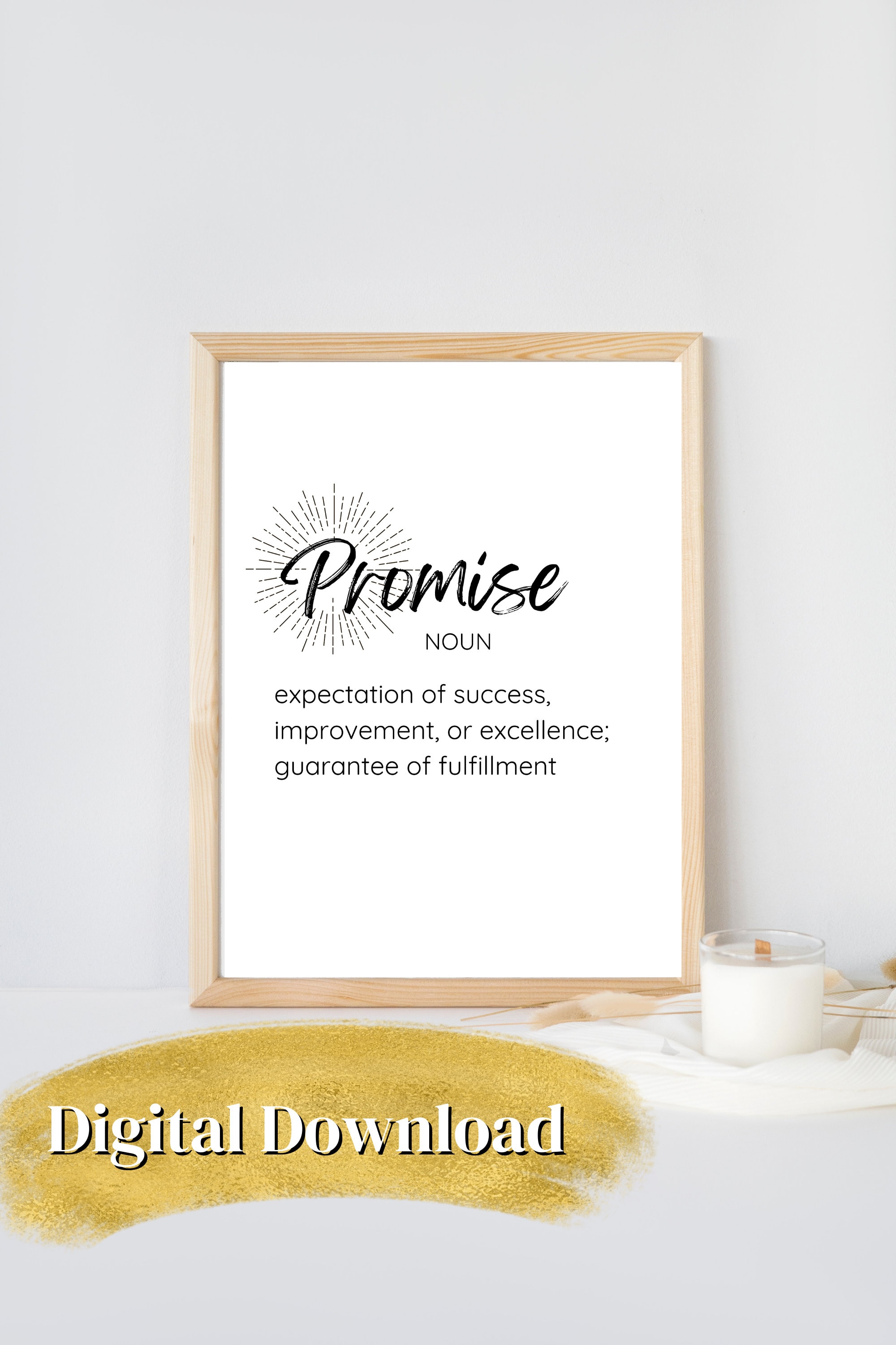 Promise Definition Printable Wall Art Positive Quote Art Abundance ...
