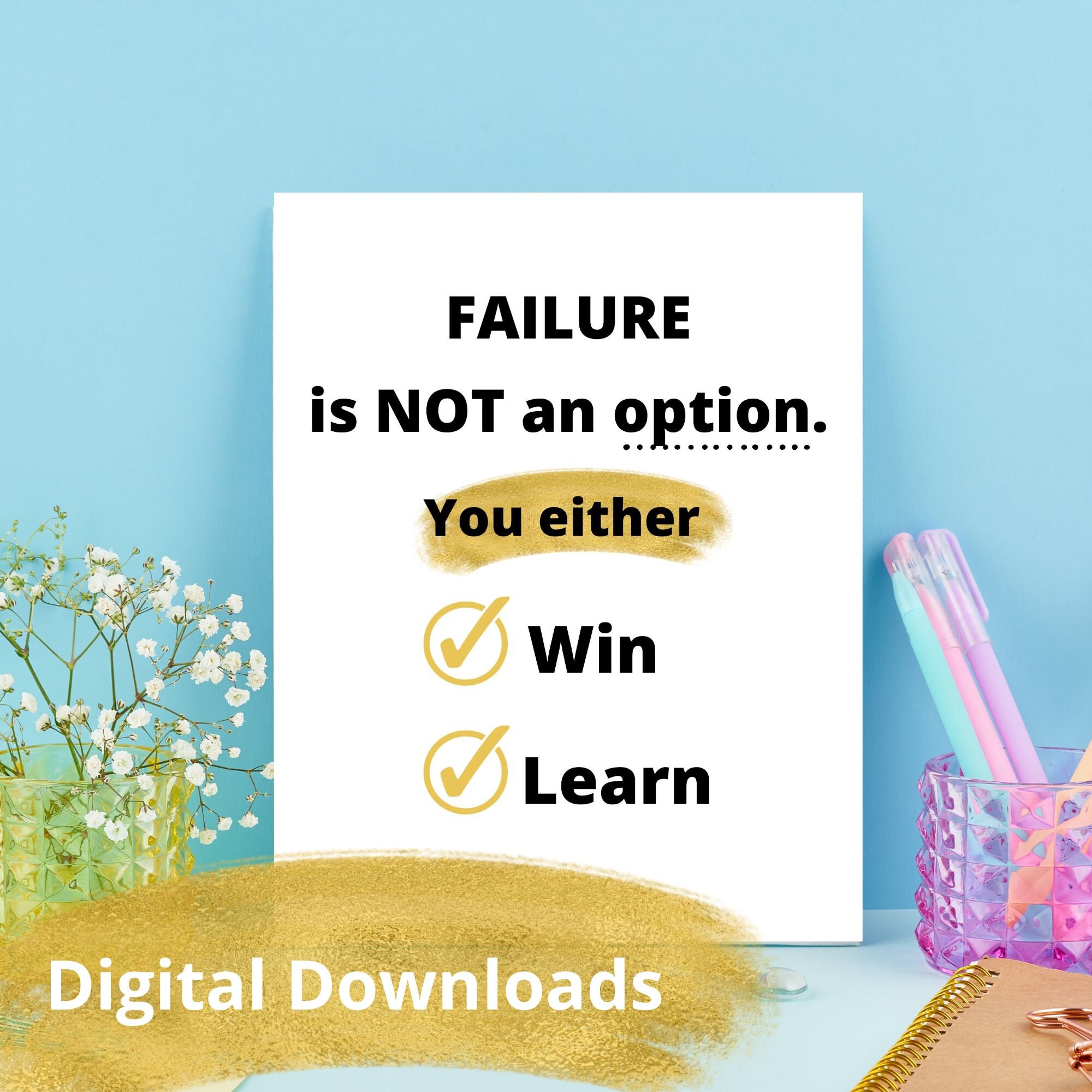 No Failure Printable Wall Art Inspiring Quotes Mindfulness Print ...