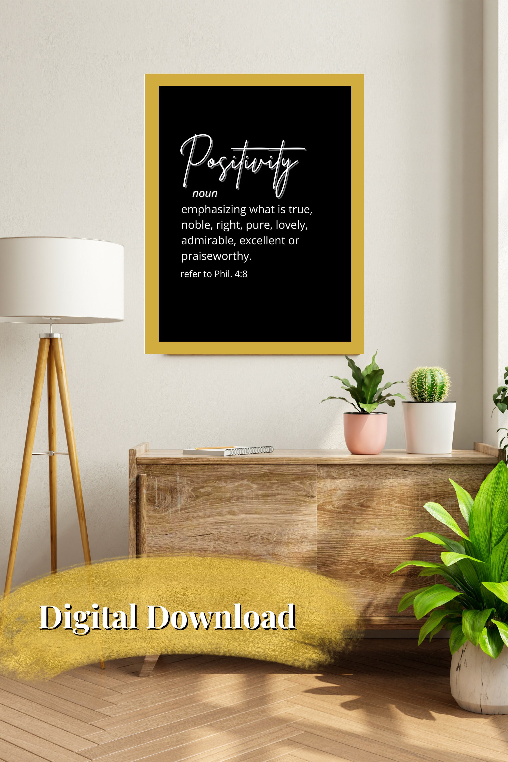 Positivity Definition Printable Wall Art Neutral Office - Etsy