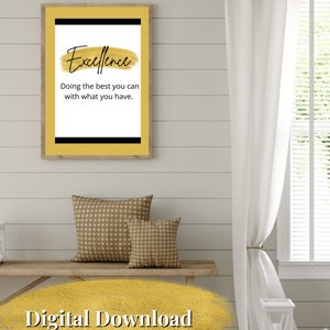 Excellence Definition Printable Wall Art | Quotes About Life ...