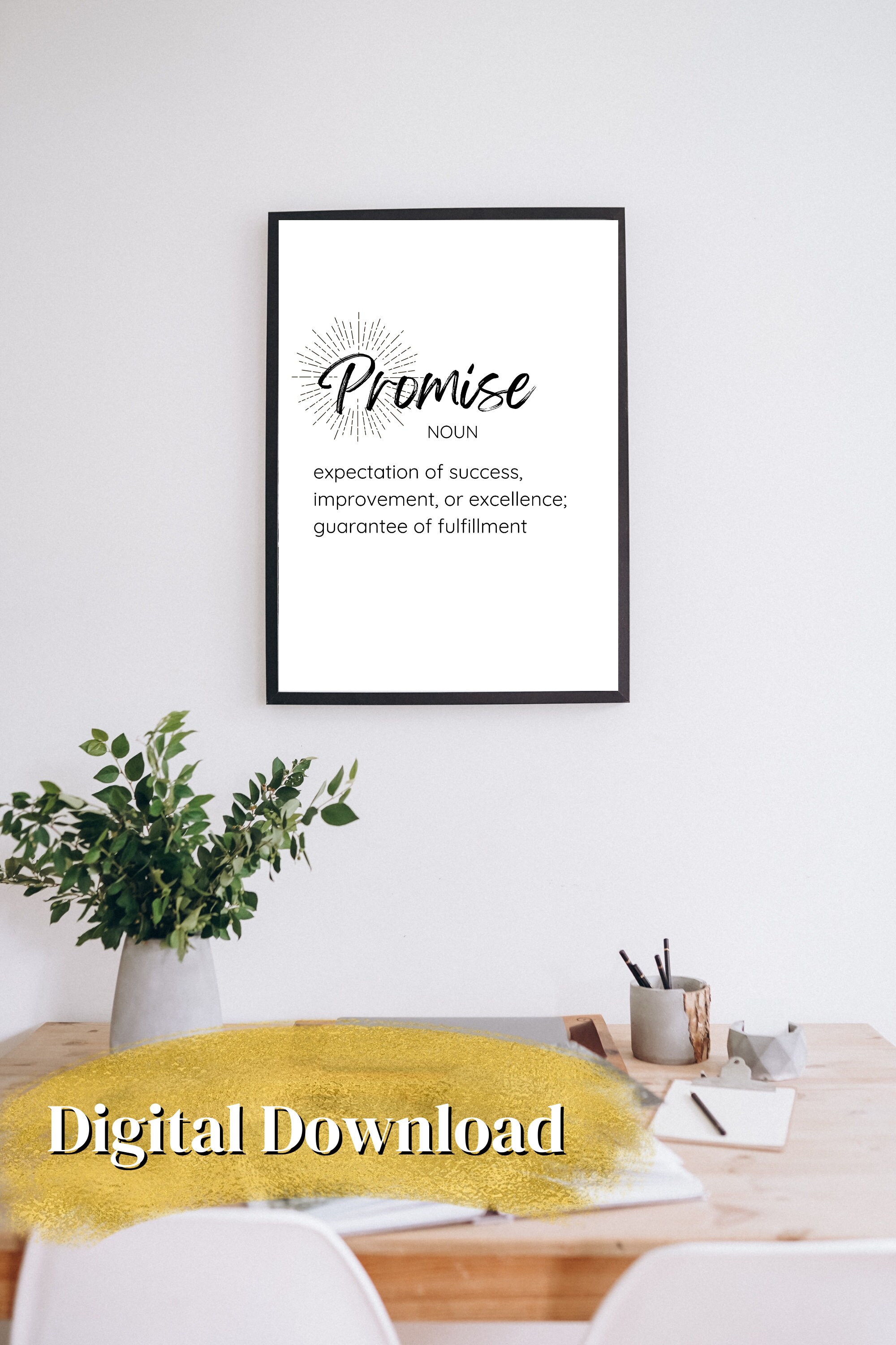 Promise Definition Printable Wall Art Positive Quote Art Abundance ...