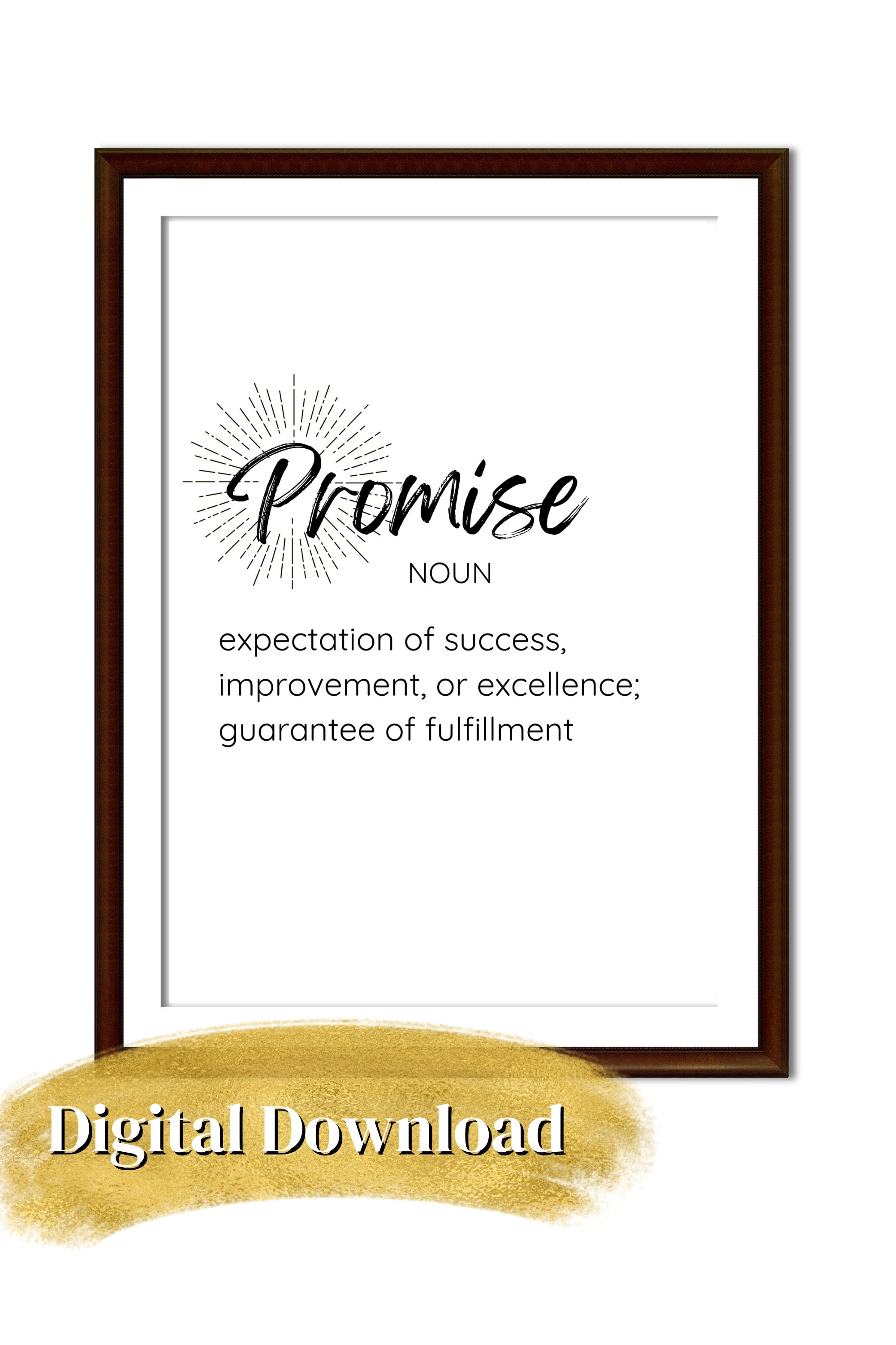 Promise Definition Printable Wall Art Positive Quote Art Abundance ...
