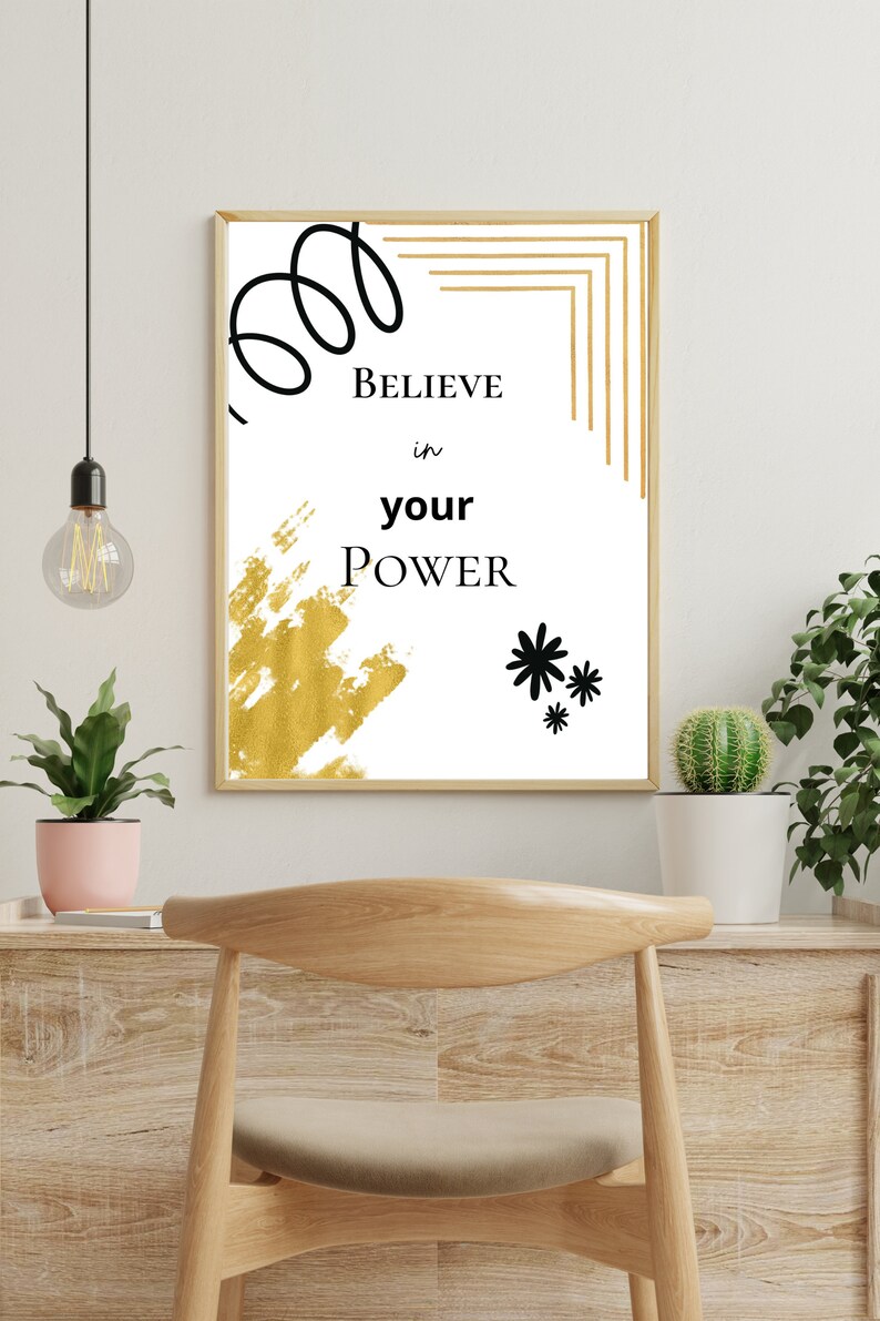 Believe in Yourself Print: Inspirational Wall Art (PDF Download) - Etsy