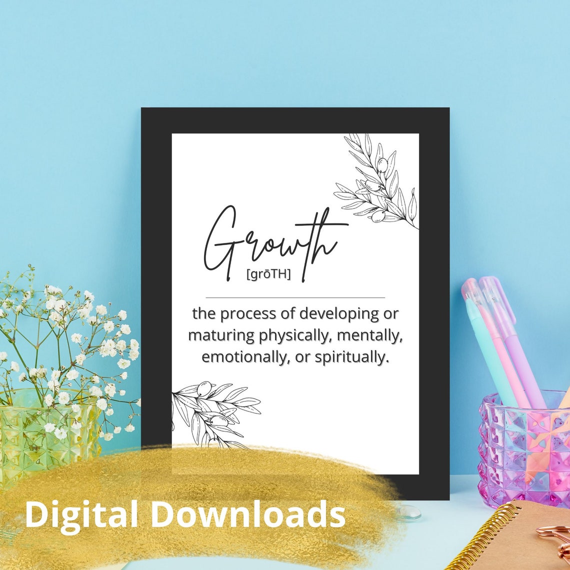 Growth Definition Printable Wall Art Minimal Home Decor - Etsy