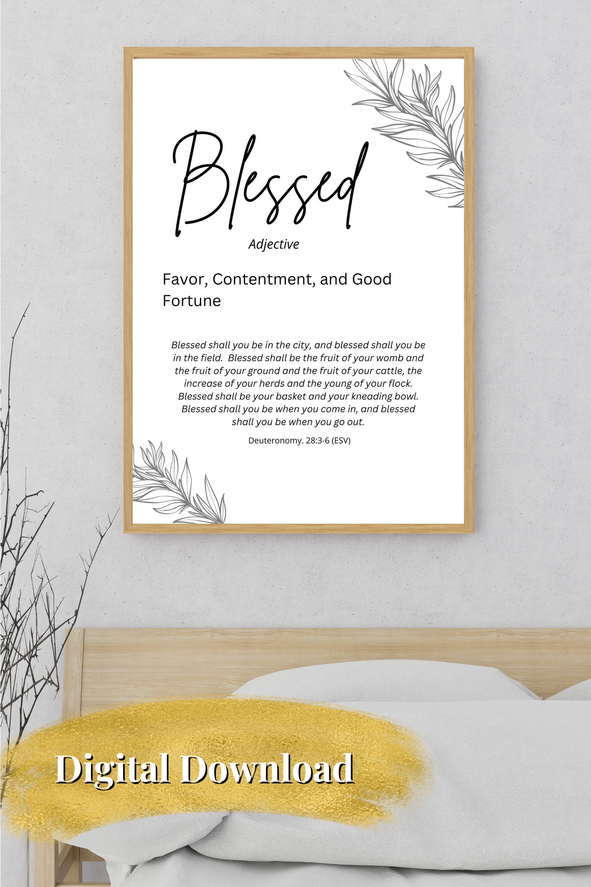 Blessed Definition Printable Wall Art Faith Based - Etsy