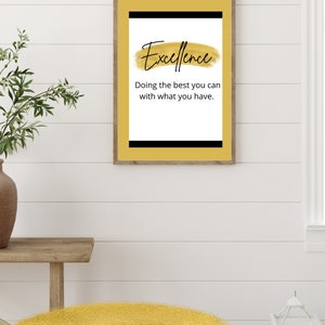 Excellence Definition Printable Wall Art | Quotes About Life ...