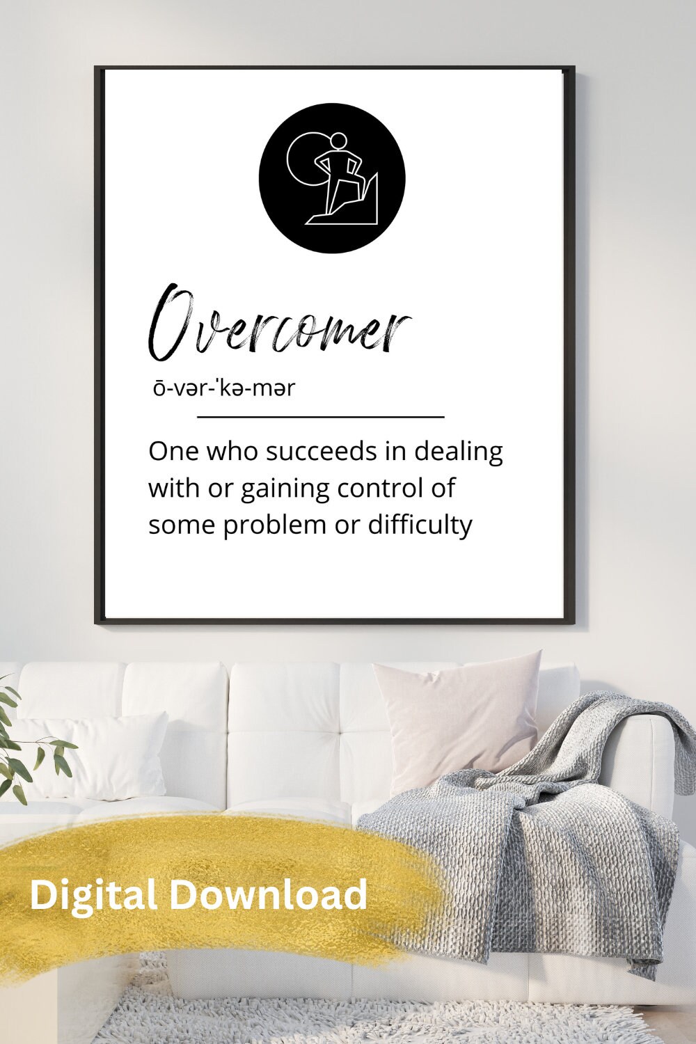 Overcomer Definition Printable Wall Art Motivational Home Decor Workout ...