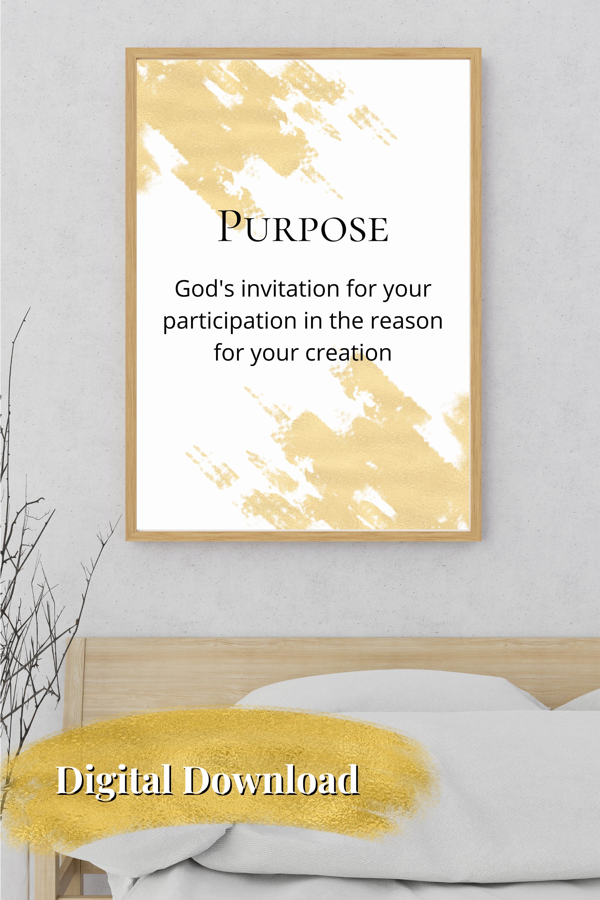 Purpose Definition Printable Wall Art: Christian Inspiration (instant ...