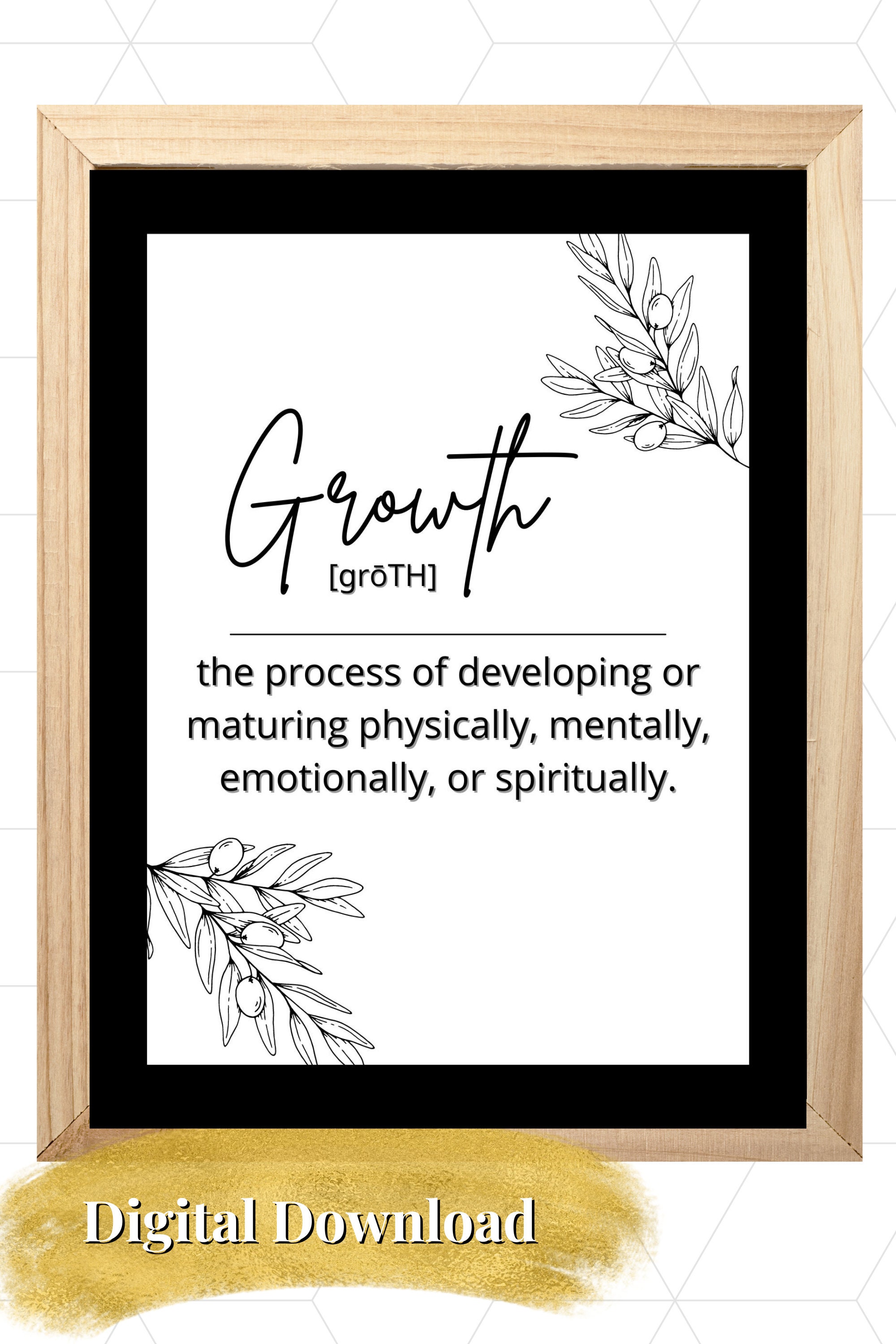 Growth Definition Printable Wall Art Growth Mindset Mindset is ...