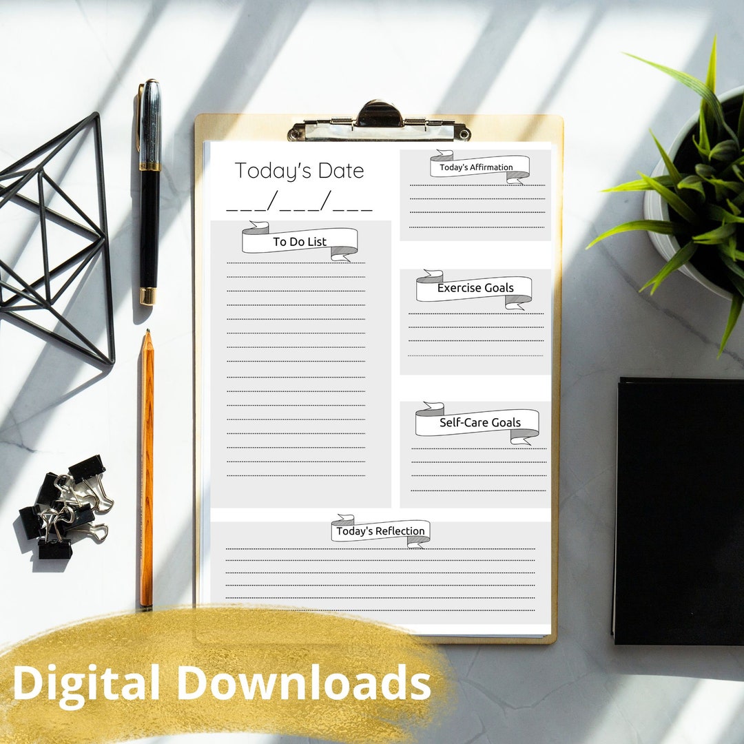 Daily Printable Planner Goal Setting Worksheet Goodnotes Digital ...