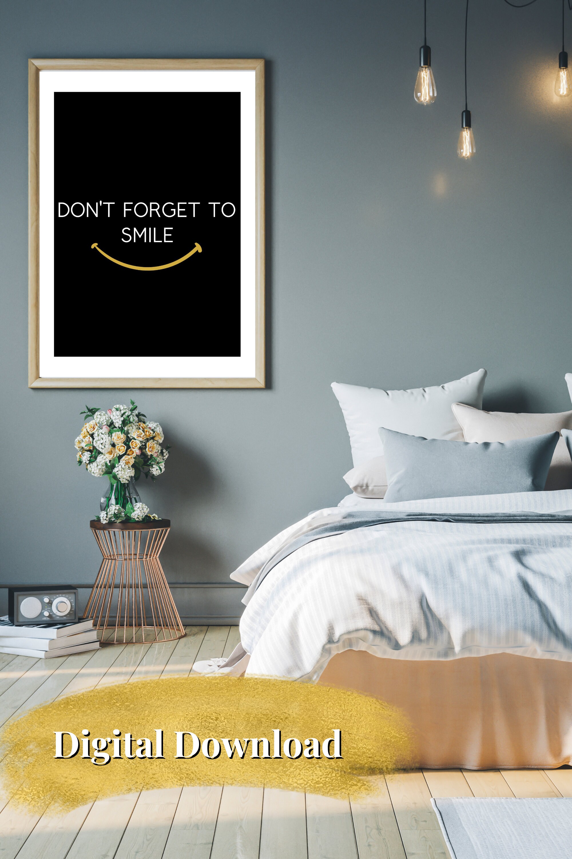 Minimal Neutral Printable | Smiley Face Print | Mindfulness Gift ...