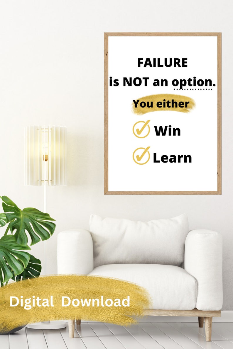 No Failure Printable Wall Art Inspiring Quotes Mindfulness Print ...