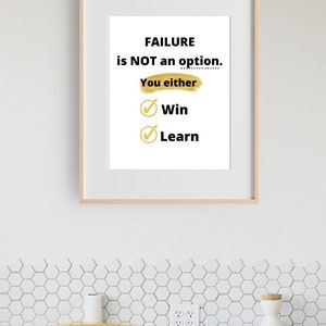 No Failure Printable Wall Art Inspiring Quotes Mindfulness Print ...