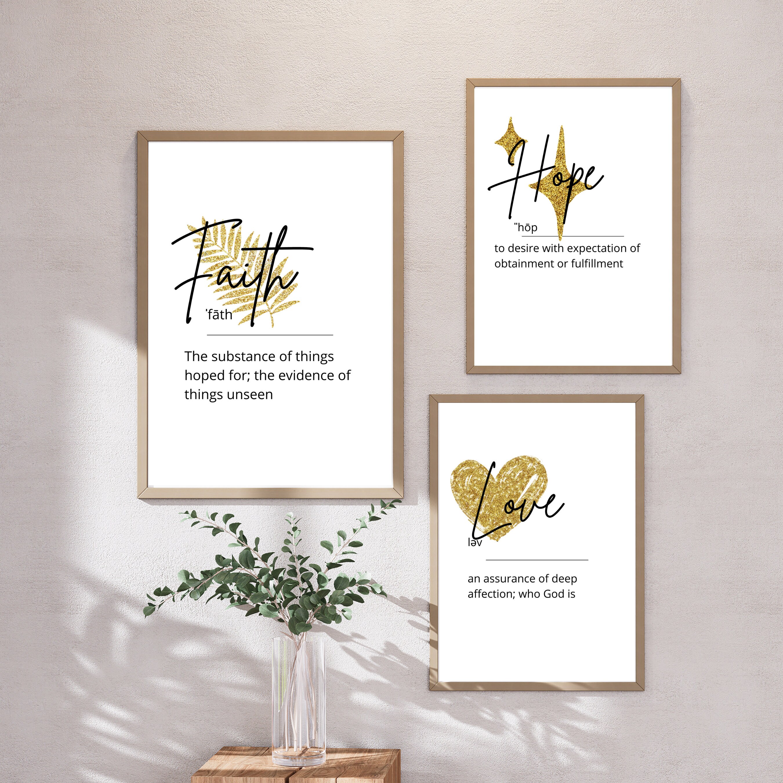 Definition Printable Wall Art Set of 3 Prints Faith Hope Love Love ...