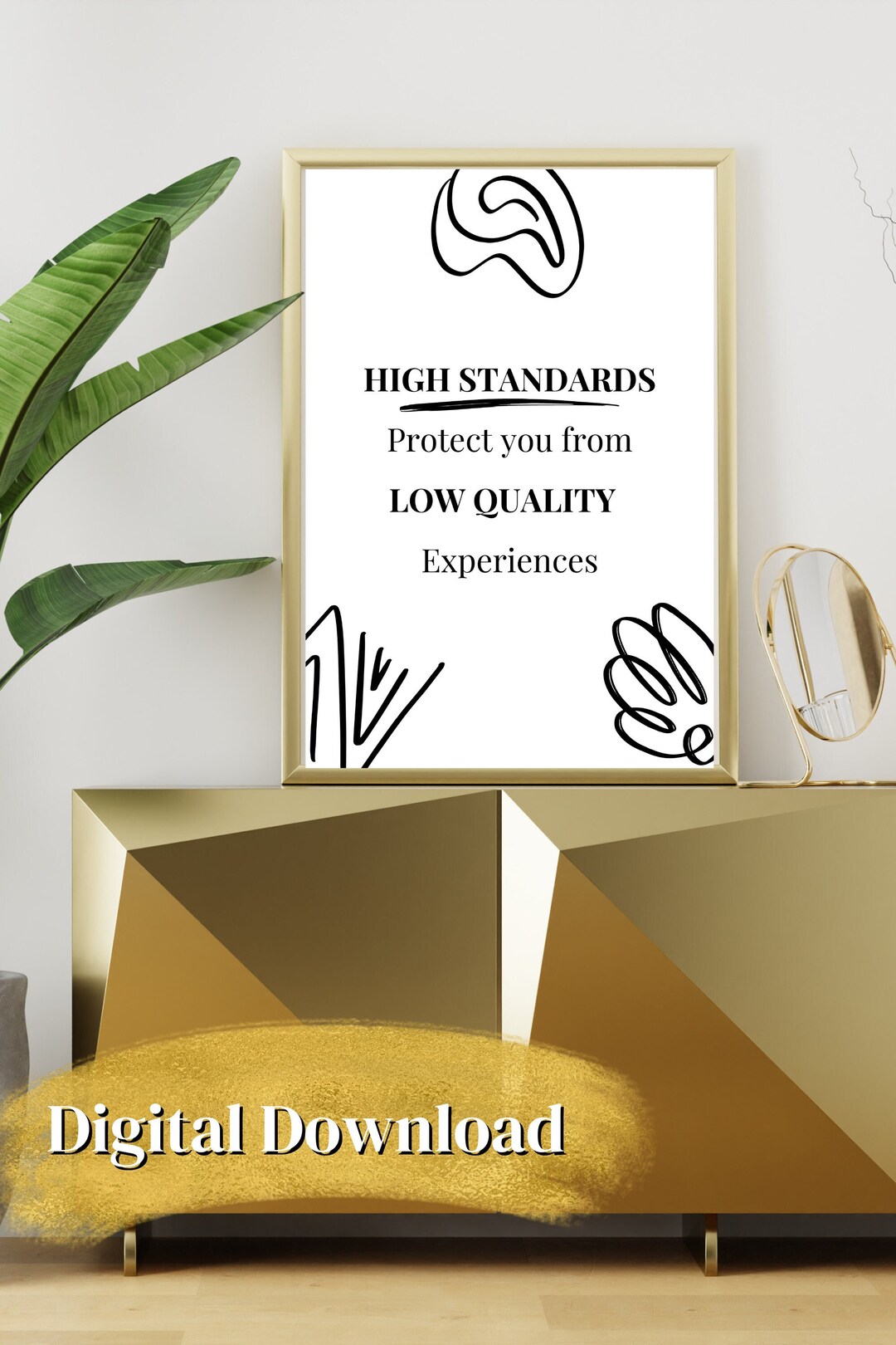 Uplifting Quote Print: High Standards, Growth Mindset (digital Download ...