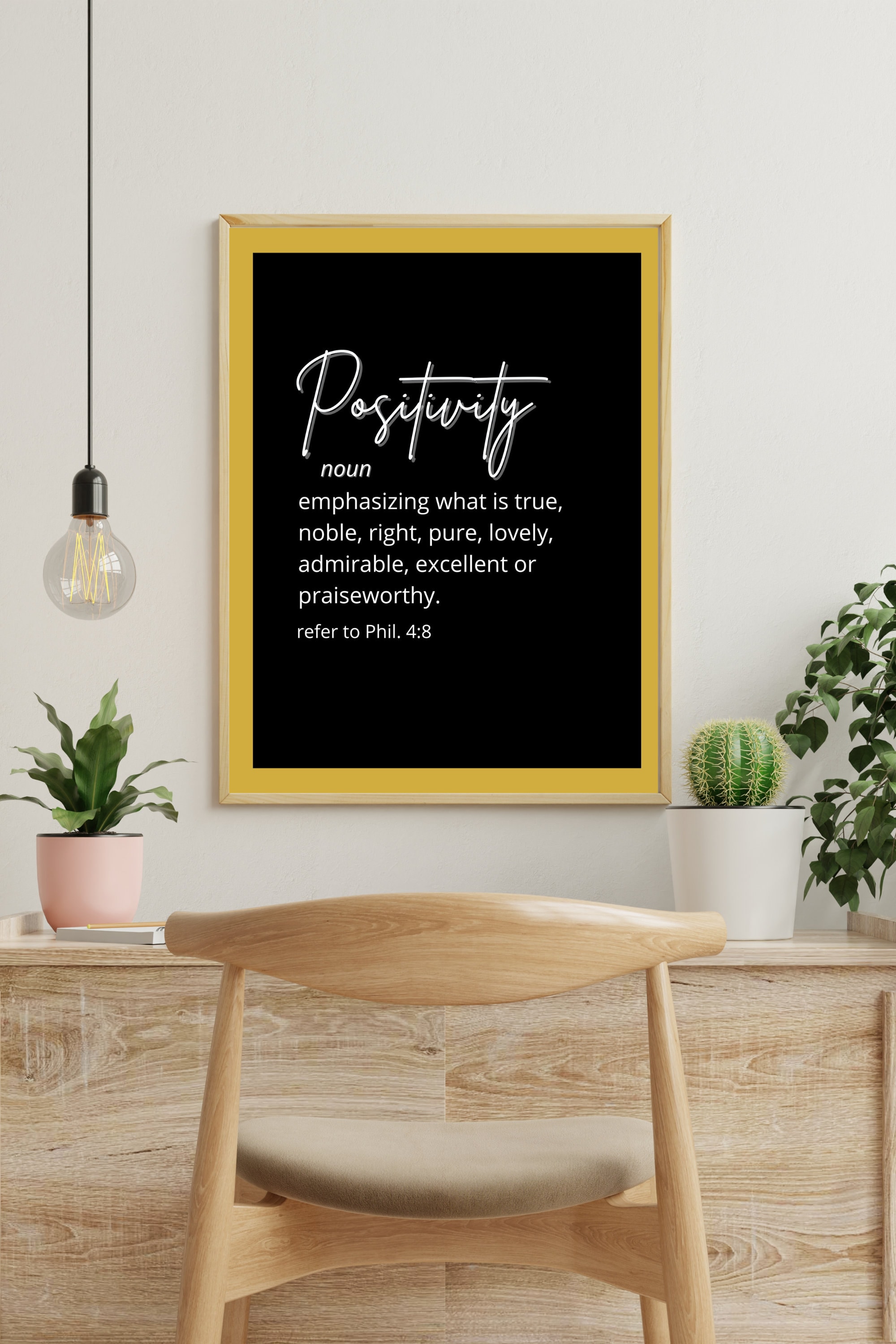 Positivity Definition Printable Wall Art Neutral Office - Etsy