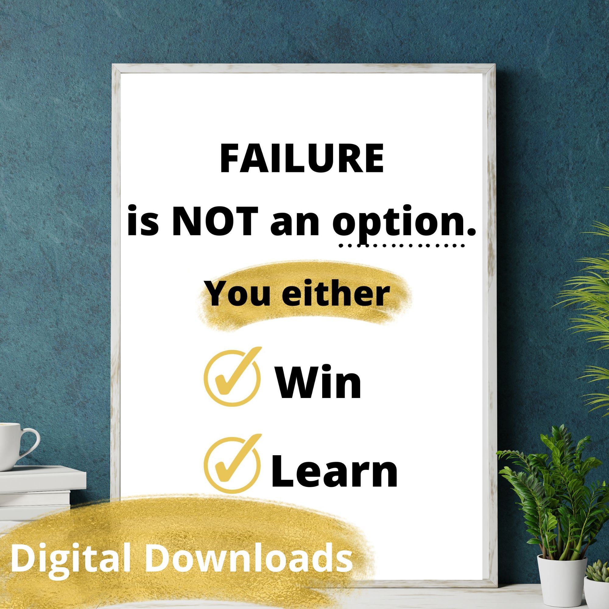 No Failure Printable Wall Art Inspiring Quotes Mindfulness Print ...