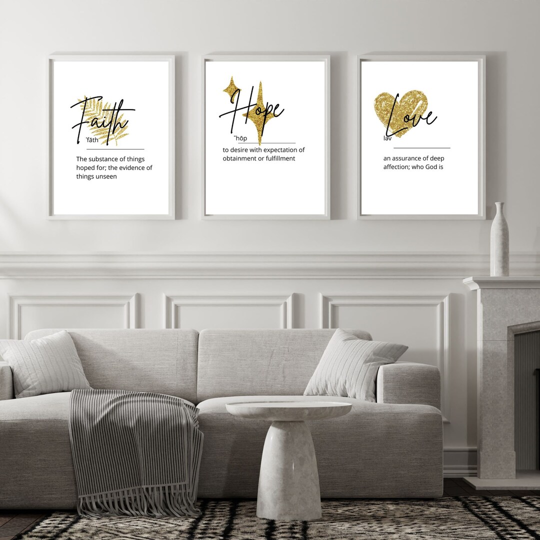 Definition Printable Wall Art | Set of 3 Prints | Faith Hope Love ...