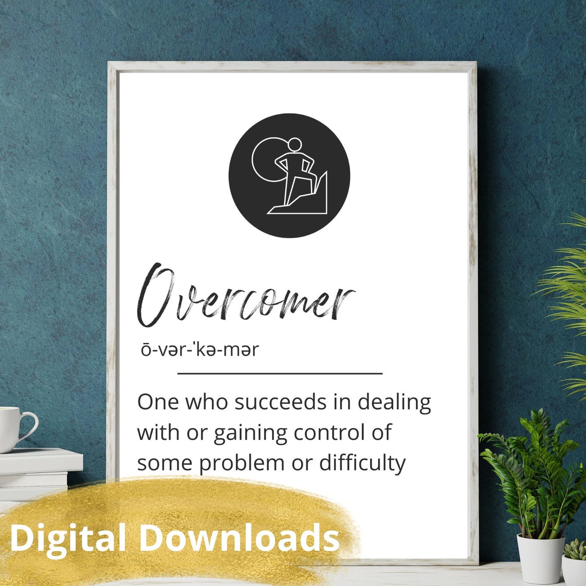 Overcomer Definition Printable Wall Art Motivational Home Decor Workout ...