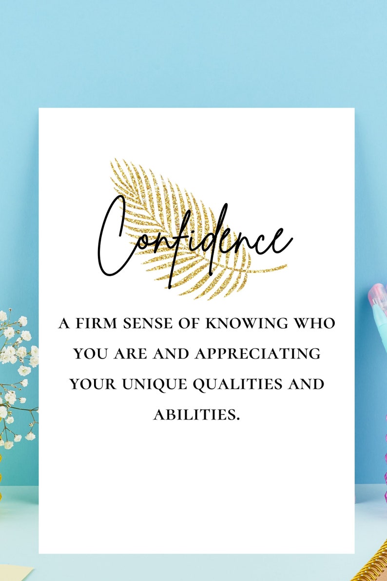 Confidence Definition Digital Wall Art Definition Printable Definition ...