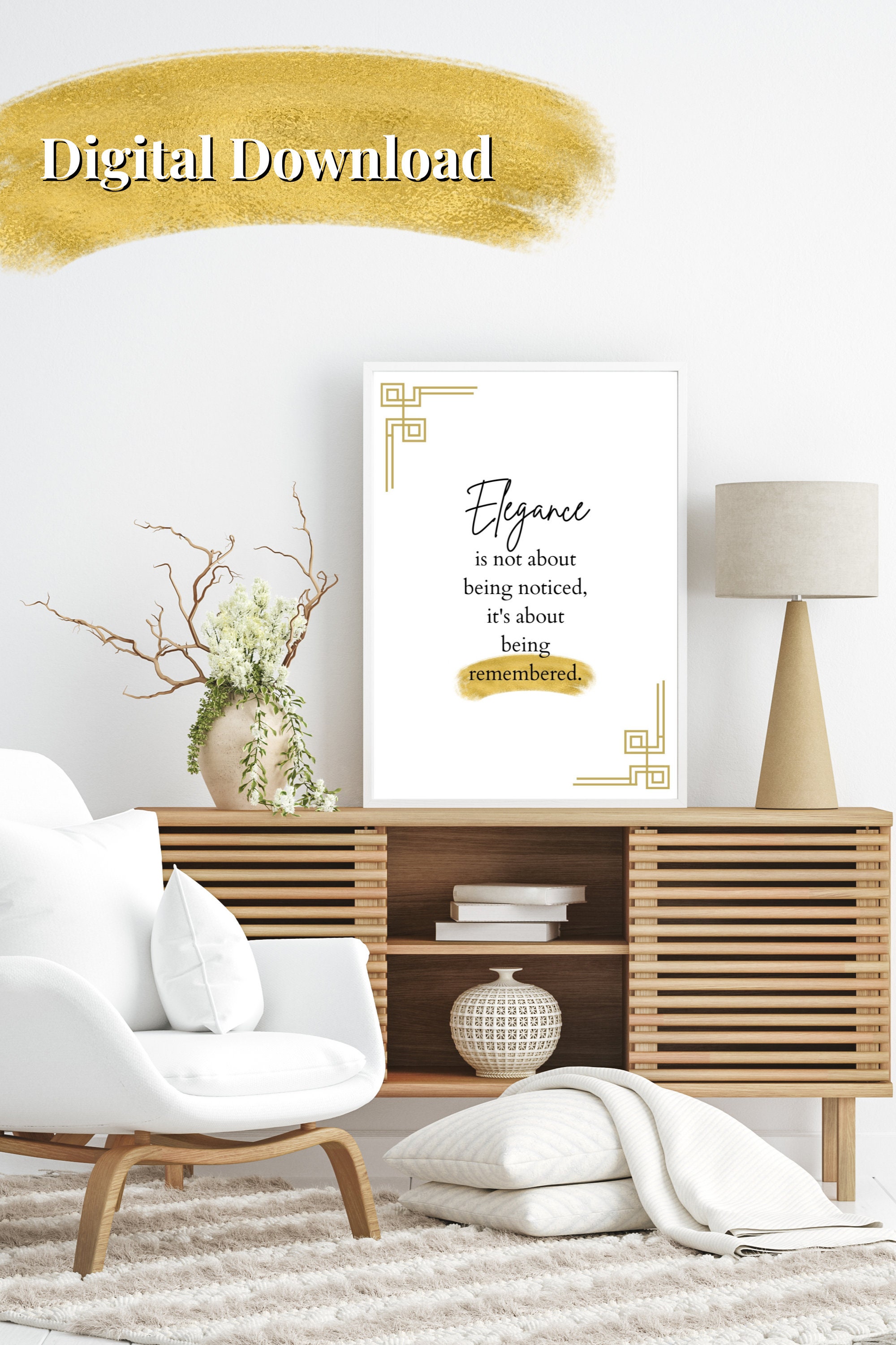 Elegance Definition Wall Art: Inspirational Quote Print (PDF Download ...