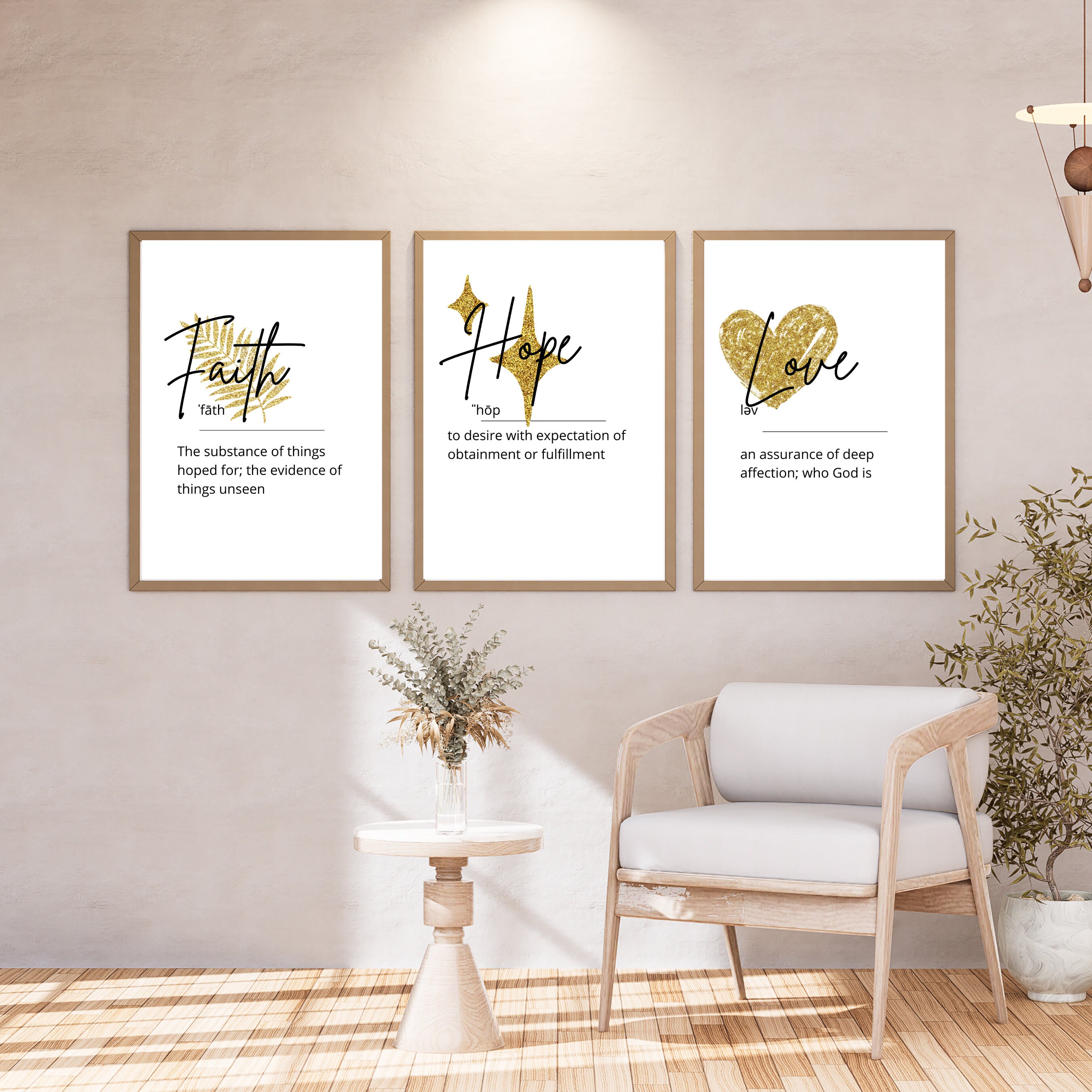 Definition Printable Wall Art Set of 3 Prints Faith Hope Love Love ...