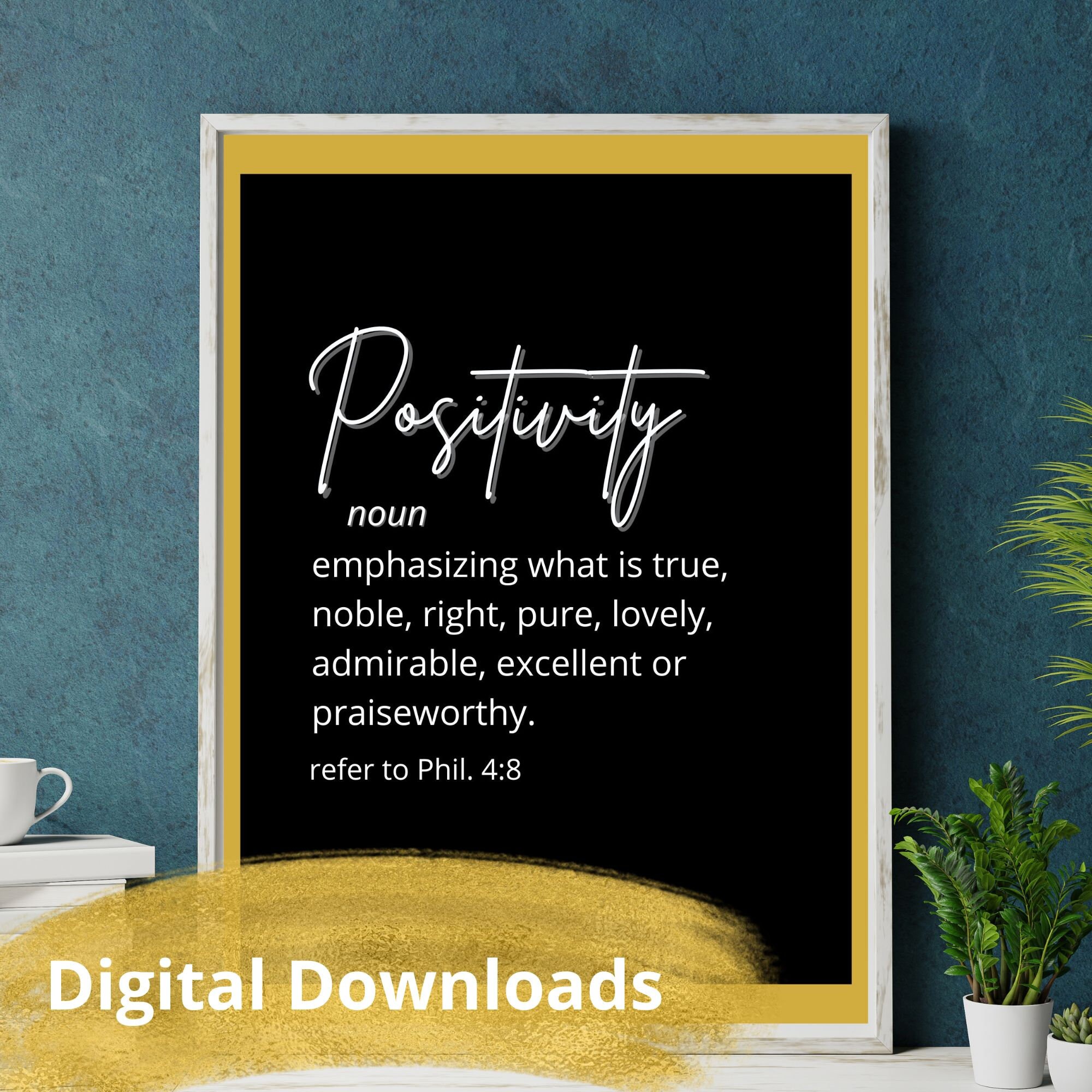 Positivity Definition Printable Wall Art Neutral Office - Etsy