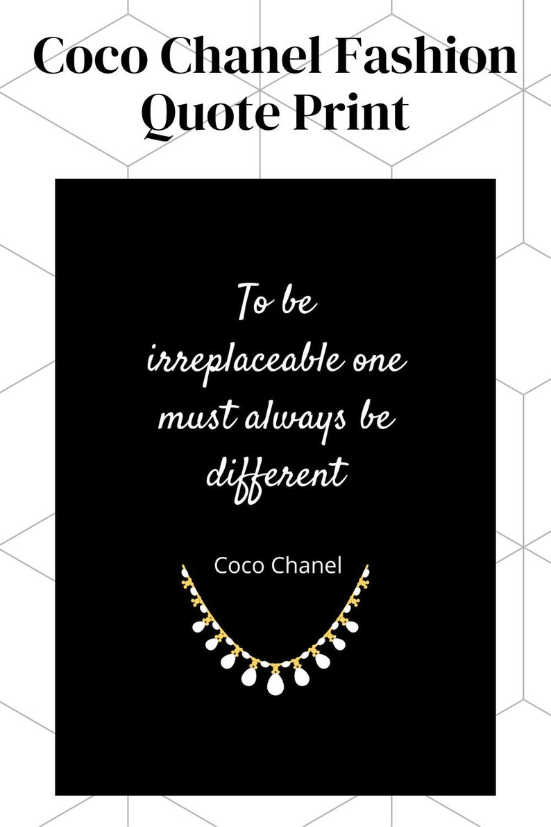 Coco Chanel Fashion Quote | Coco Chanel Wall Art | Dorm Decor for ...
