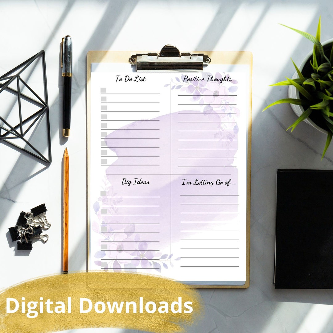 Floral to Do List Printable: Goodnotes Digital Planner (PDF) - Etsy