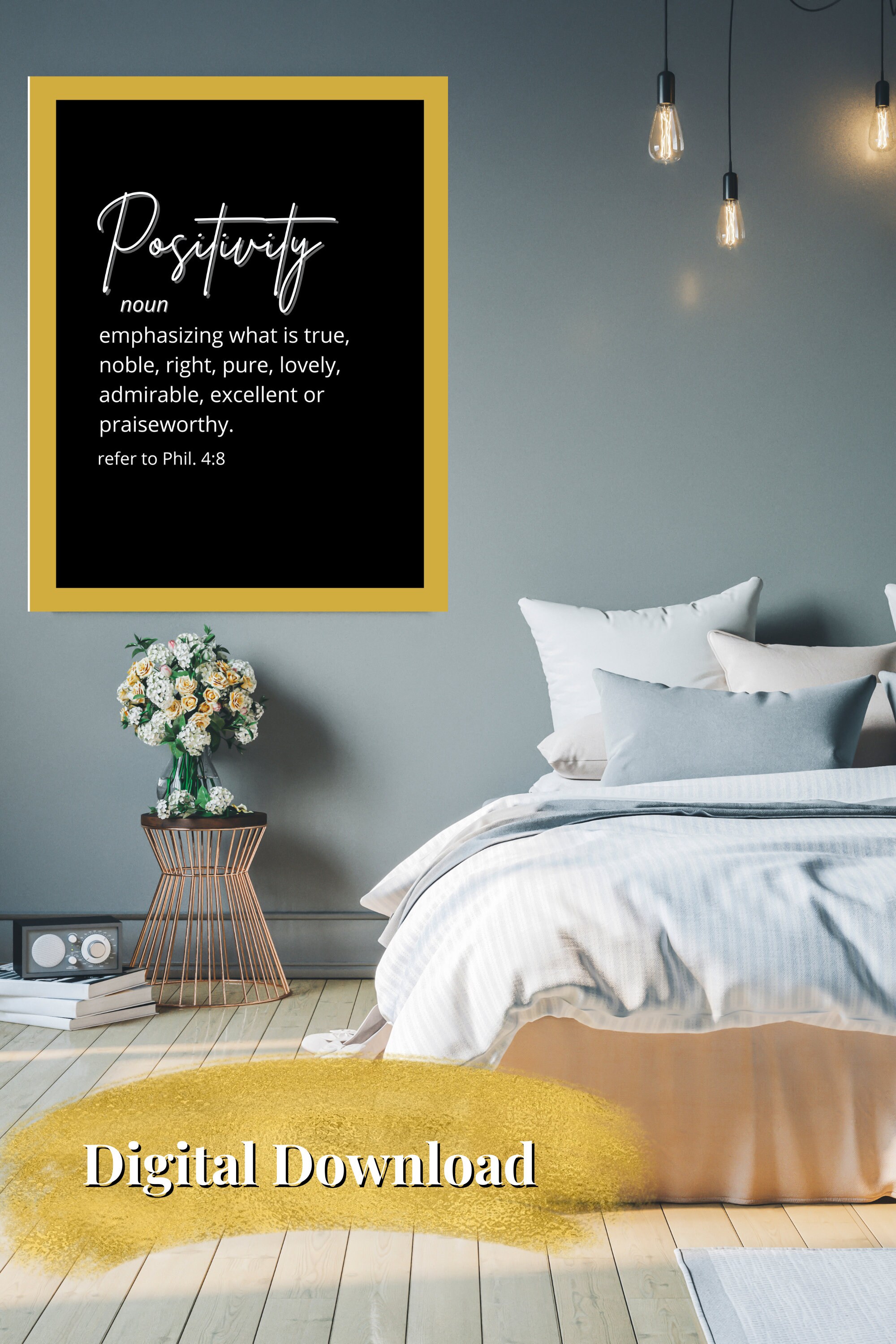 Positivity Definition Printable Wall Art Neutral Office - Etsy