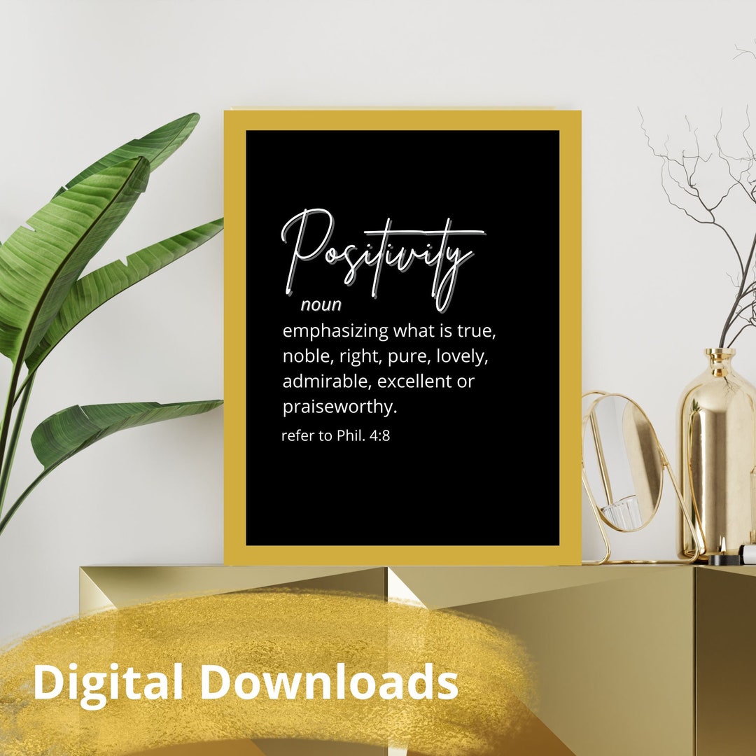 Positivity Definition Printable Wall Art | Neutral Office Decor ...