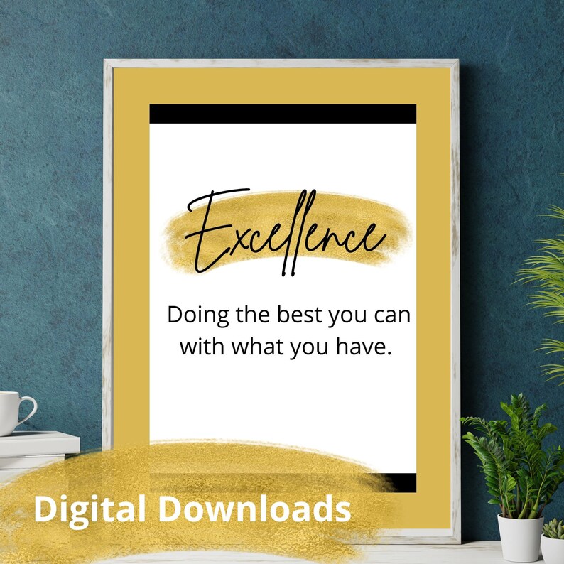 Excellence Definition Printable Wall Art Quotes About Life - Etsy