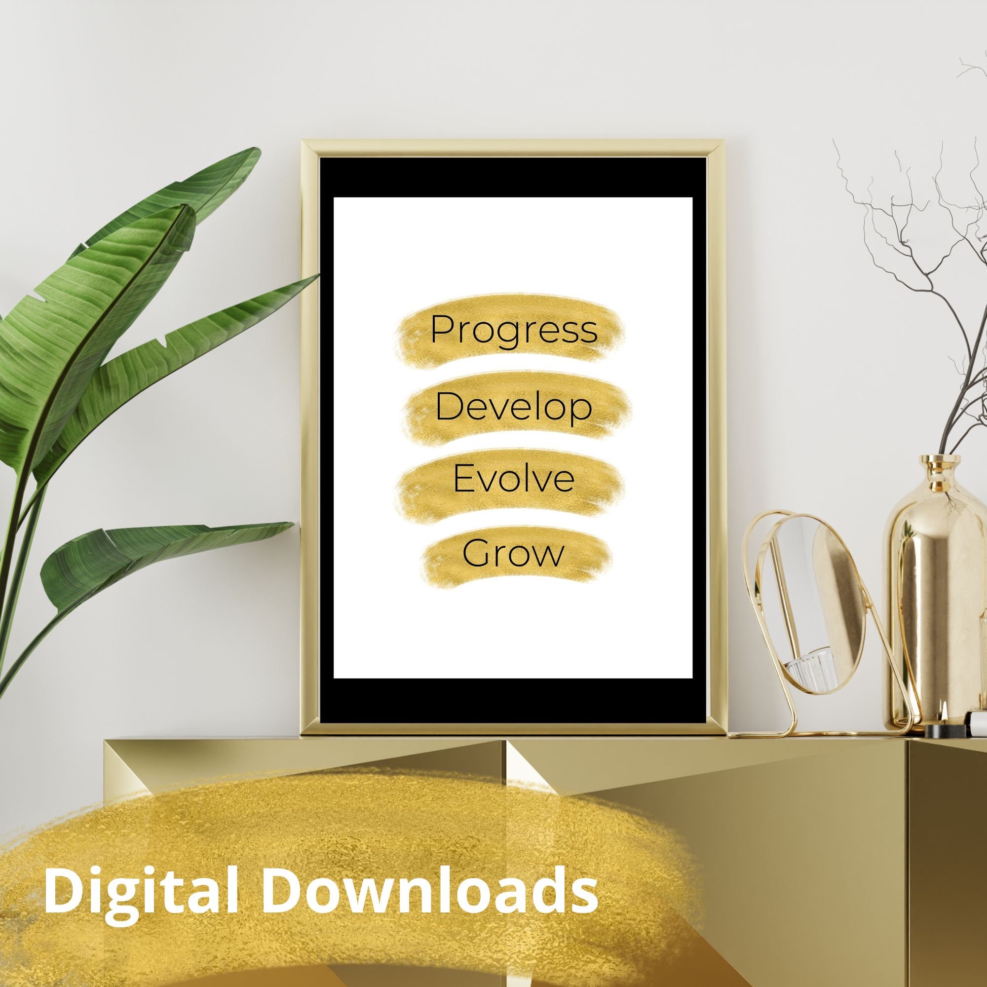 Progress Over Perfection Growth Mindset Print Work From Home Office ...